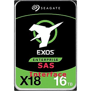 Seagate Exos X18 ST16000NM004J 16 TB Hard Drive - 3.5" Internal - SAS (12Gb/s SAS) (Renewed)
