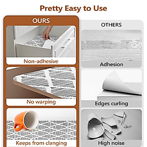 Shelf Liner Drawer Liner for Kitchen Cabinet, Non Adhesive Slip Resistant Shelf Paper, Strong Grip Thickened Cabinet Liners Protect Kitchen Cupboard, Dresser, Bathroom Drawers (Gray, 11.8" x 10 FT)