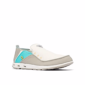 Columbia Men's Bahama Vent PFG Boat Shoe, Cloud Grey/Electric Turquoise, 9.5