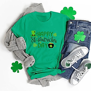 Women Work Clothes Womens St Patricks Day Printed Short Sleeve O Neck T Shirt Top Cheap Toys Under 5 Dollars Ofertas Del Dia De Hoy Relampago Cotton Tunics for Women Green
