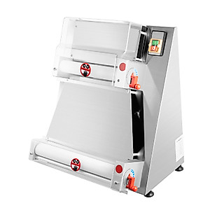 Pizza Dough Roller Sheeter,3-15 Inch Automatic Commercial Pizza Press,390W High Efficiency Electric Dough Roller,Stainless Steel Adjustable Thickness Dough Machine for Pizza Pasta Maker Equipment