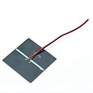 Portable Solar Panel for Power Station, 0.7W 1.5V Mini Polycrystalline Solar Panel Module DIY Polysilicon Solar Epoxy Cell Charger for 1.2V Battery with Wire 70x70 mm