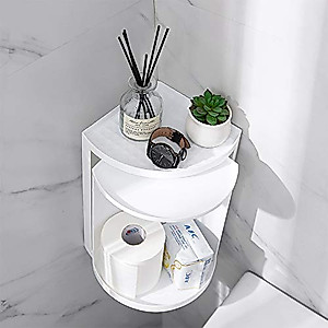 bretoes Multifunction Bathroom Kitchen Corner Locker Cosmetic Storage Rack Cabinet Storage Shelf Rotating Triangle Shelf (Single Layer)