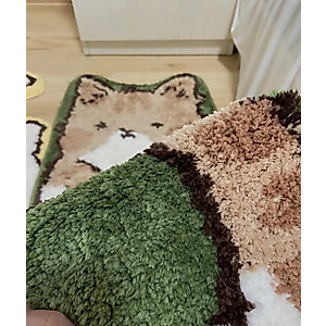 Funny Home Bedside Carpet Living Room Carpet Cloak Room Foot Mat Living Room Mat Tea Table Thick Floor Mat (Relaxing Cat, 63 * 19.7)