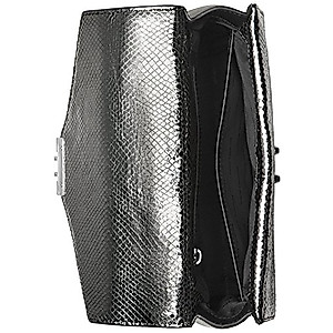 MICHAEL Michael Kors Sloan Embossed Leather Top Handle Satchel, Black Pewter