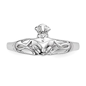925 Sterling Silver Heart Love Irish Claddagh Celtic Ring Jewelry Size 8