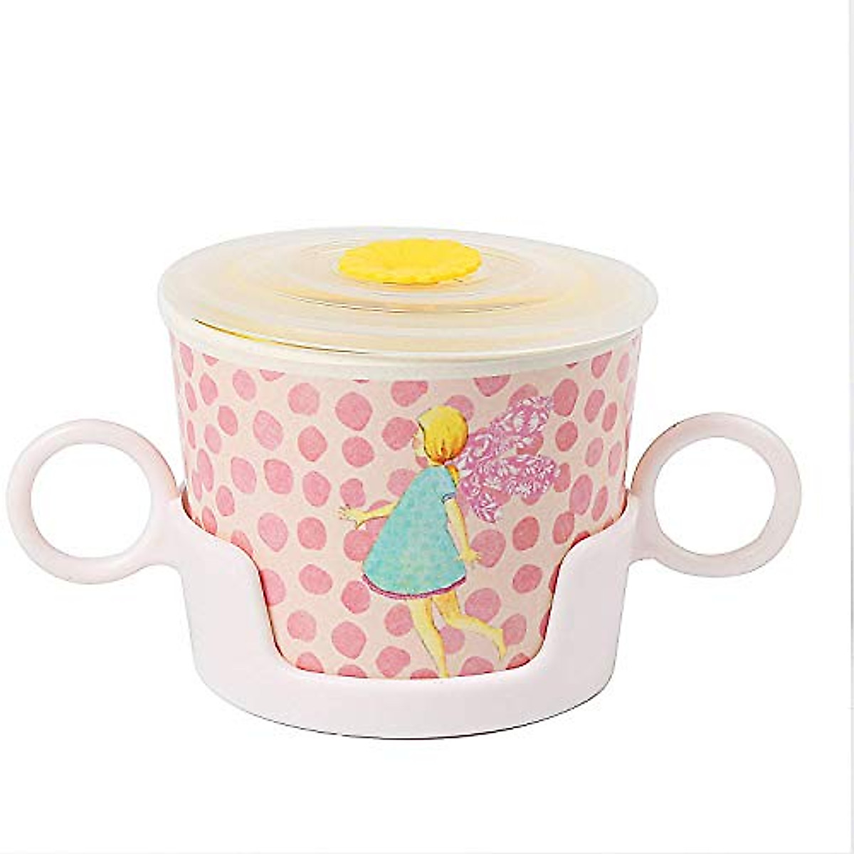 shopwithgreen 7Pcs/Set Bamboo Kids Dinnerware Set - Children Dishes - Food Plate Bowl Cup Spoon Fork Set Dishware, Cartoon Tableware, Dishwasher Safe Kids Healthy Mealtime, BPA Free