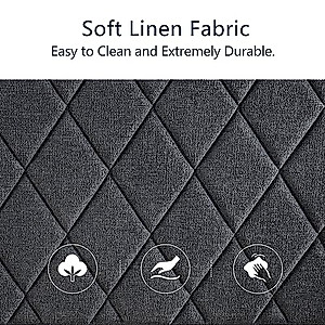 Queen Size Upholstered Platform Bed Frames with Foam Headboard, Mid-Century Modern Platform Bed with Storage Solid Wood Slat Support for Bedroom Small Living Space Boys Girls, Under Bed Storage, Gray