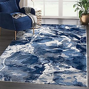Abani Rugs Regal REG110A Blue Grey Marble Ice Design Area Rug