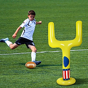 Inflatable Jumbo Football Set Inflatable Football Goal with Ball Football Target Football Goal Post Football Accessories Outdoor Sport Football Toys for Practice and Fun (Cute Y-Frame,54.33 Inch)
