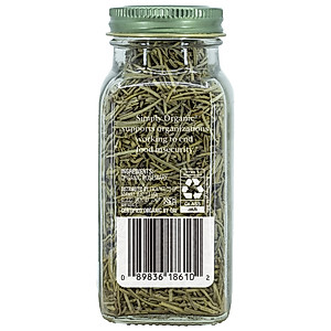 Simply Organic Whole Rosemary Leaf, 1.23 Ounce, Pungent, Herbaceous, Fresh Earthy Taste & Aroma, Kosher, Certified Organic