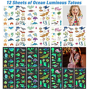 Golray 112pcs Under the Sea Party Favors Ocean Animal Creature Bulk Toy Gift Summer Birthday Supplies for Kids Boy Girl Straw Bubble Wand Tattoo Sticker Goodie Bag Filler Stuffer