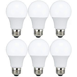 TCP LED 40 Watt Equivalent, 6 Pack, A19 Non-Dimmable Light Bulbs, Daylight (5000K)