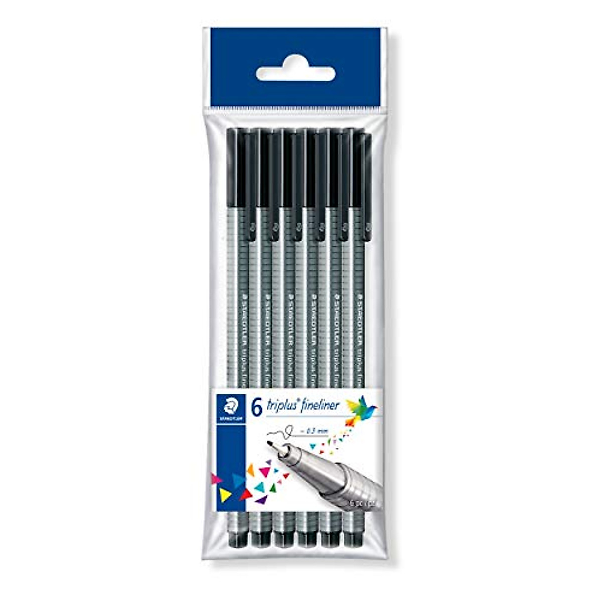 Staedtler Triplus Fineliner Tips - Pack of 6 Pack of 6, Black (334-9 PB6 ST)