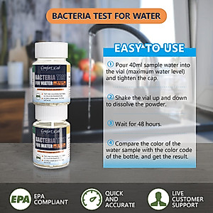 17 in 1 Water Testing Kits for Drinking Water - Water Test Kit - Tap Well Home Water Quality Test - 100 Strips + 2 Bacteria Tests - Easy Testing for pH Lead Hardness Iron Copper E.coli and More!