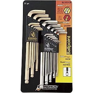 Bondhus 20399 Ball End L-Wrench DoublePK w/BriteGuard & GoldGuard Finish