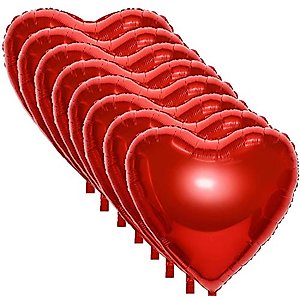8 Pieces 32 Inch Large Heart Shaped Balloons Huge Foil Balloons Mylar Balloon Valentine's Day Love Balloons Red Heart Balloons for Wedding Engagement Anniversary Decor Party Backdrop Favor Supplies