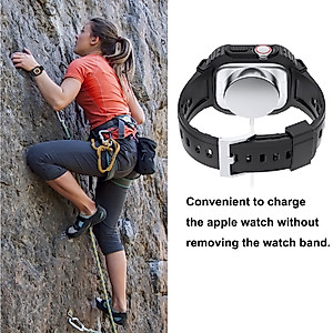 Steezrd Case with Band Compatible with Apple Watch Ultra 49mm Bands, Rugged TPU Sport Shockproof Waterproof Scratch-Proof Protective Strap with Bumper Case for Men Women