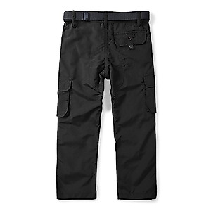 OCHENTA Boy's Hiking Pants, Kids Youth Quick Dry Outdoor Camping Fishing Cargo Trousers Black 130-6Y