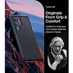 TORRAS Samsung Galaxy S23 Ultra Non-Slip Grip Case - Military Grade, Slim, Shockproof, Anti-Fingerprint, Matte Black