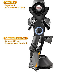 genyen eye Hair Dryer Holder Stand for Dyson Hair Dryer, Upgraded Dyson Hair Dryer Holder Dyson Hair Dryer Stand Black to Store 5 Dyson Hair Dryer Attachments with Cable Hook