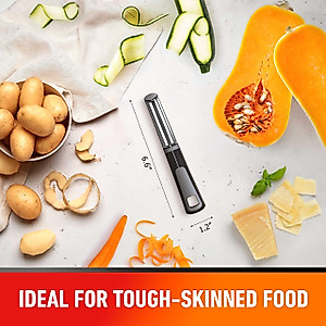 Mueller UltraGlide Swivel Vegetable Peeler for Kitchen with Ergonomic Non-Slip Handle - Fruit, Veggie, Apple, Cucumber, Potato Peelers, Stainless Steel