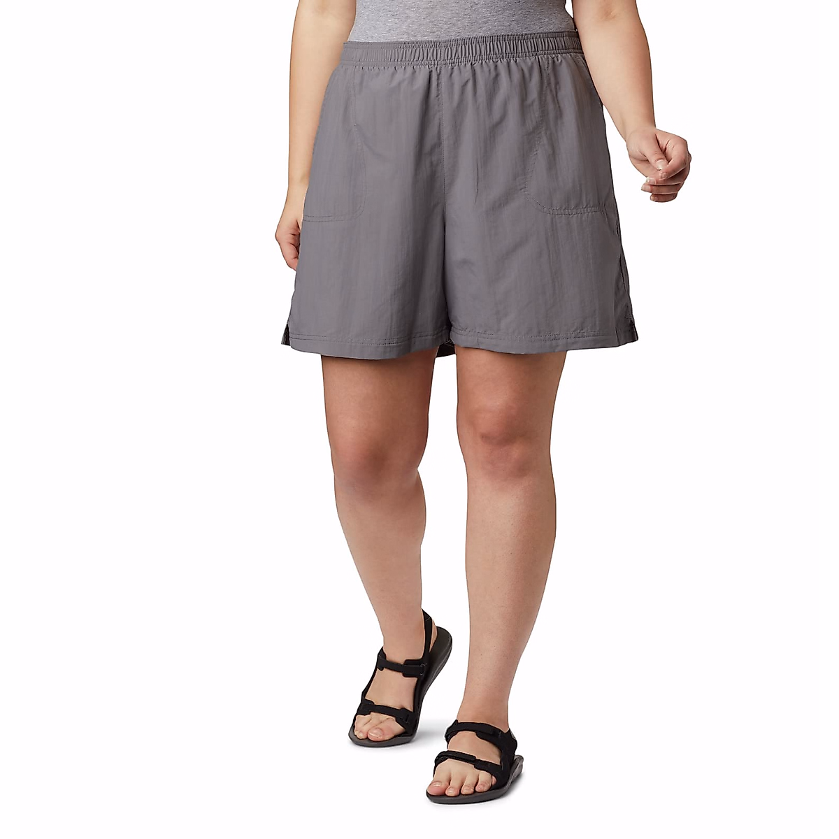 Columbia Women's Plus-size Sandy River Short, Breathable, Sun Protection Shorts, City Grey, 3X x 6