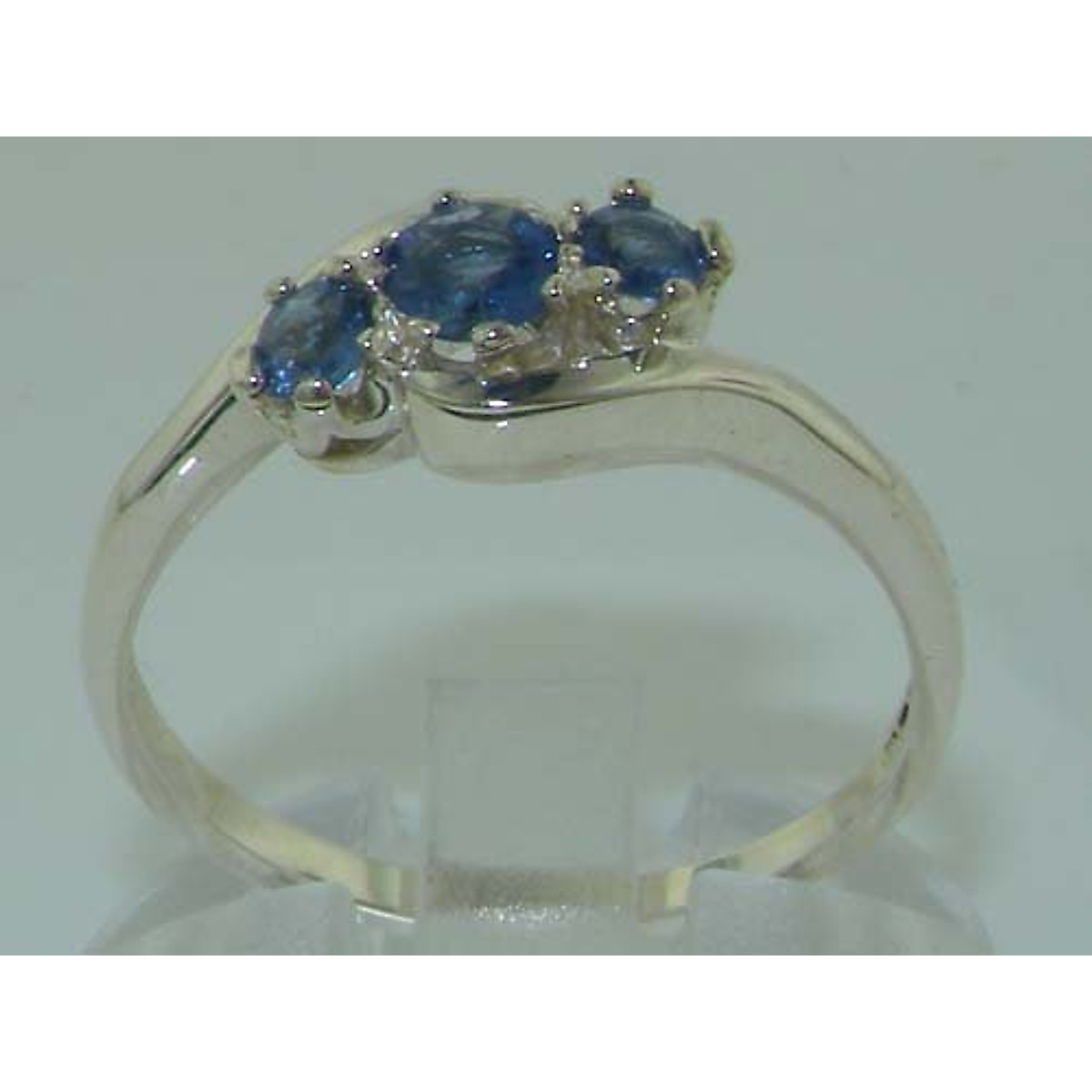 LetsBuyGold 925 Sterling Silver Natural Sapphire Womens Anniversary Ring - Size 10.25