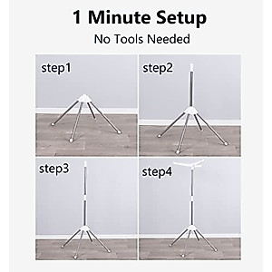 CLESUZ Portable Clothes Rack, Heavy Duty Tripod Foldable Drying Rack Fit in Carry-on Baggage for Home and Travel…