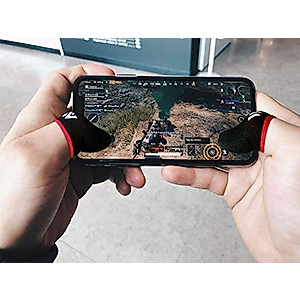 SAMEO Gaming Finger Sleeves for Mobile Game Controllers (Pack of 3 Pair) Anti-Sweat Breathable Seamless Thumb Finger Sleeve for League of Legend, PUBG, Rules of Survival, Knives Out (Black)