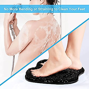 HONYIN XL Size Large Shower Foot Scrubber Mat - Cleans，Exfoliation，Massages Your Feet Without Bending, Foot Circulation & Relieve Tired Feet, Foot Scrubber for Use in Shower with Non-Slip Suction Cups