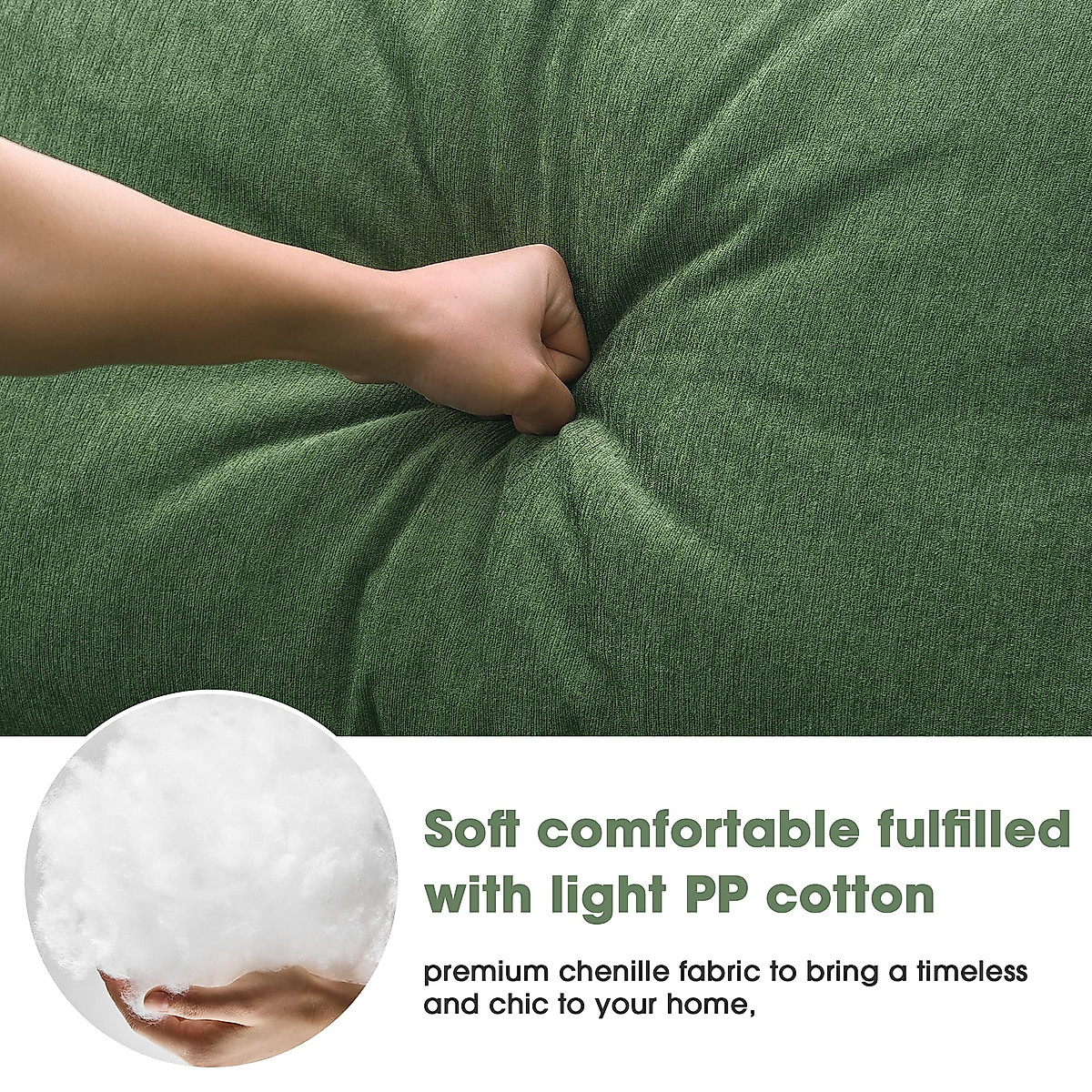 NordStorm 109" Modular Sectional Living Room Sofa Set with 2 Pillows, Modern Minimalist Style Couch, Upholstered Sleeper Sofa for Living Room, Bedroom, Salon, 2 PC Free Combination, L-Shape, Green