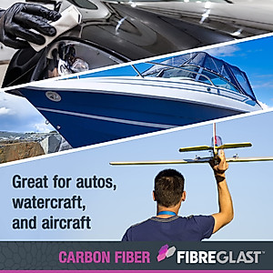 Fibre Glast Carbon Fiber Cloth Mat – High Strength Lightweight Aerodynamic Graphite Fabric for Auto, Aerospace, Boat Builds & Repairs – Epoxy & Resin Compatible, Black, 6 Oz, 3 Yards – Made in USA