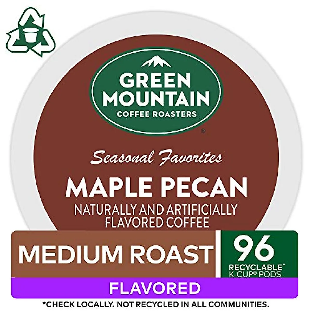 Green Mountain Coffee Roasters Maple Pecan, Single-Serve Keurig K-Cup Pods, Flavored Light Roast Coffee, 24 Count (Pack of 4)