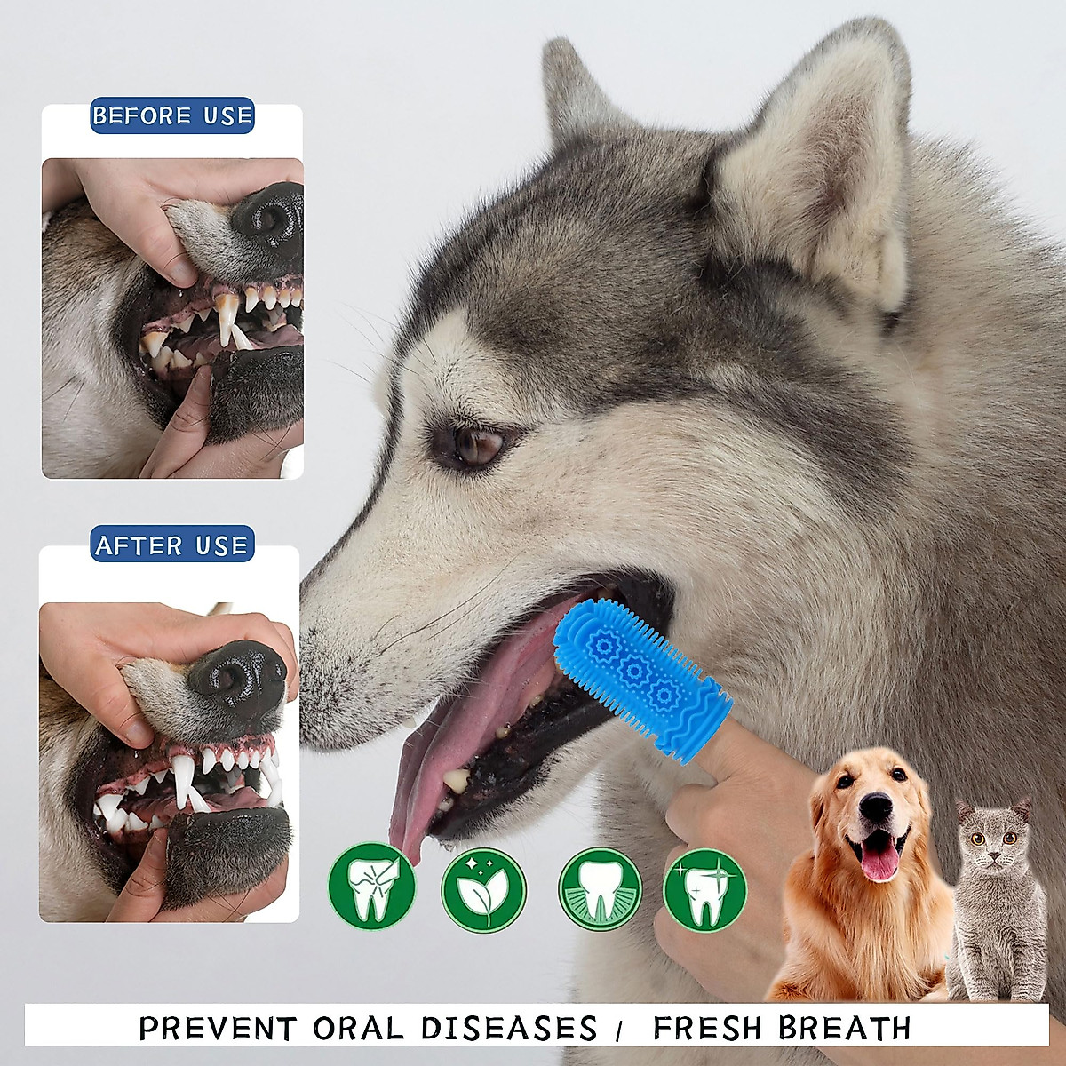 GioesQZZee Cat Dog Toothbrush, Dog Tooth Brushing Kit, Cat Toothbrush, Dog Teeth Cleaning, Dog Finger Toothbrush, Dog Tooth Brush for Small & Large Pets, (9)