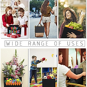 Xloey Black Gift Bags with Handles,6 Pcs Large Black Gift Bags,Black Kraft Paper Shopping Bags with Ribbon Handles,for Merchandise Business,Retail,Wedding,Christmas,Party