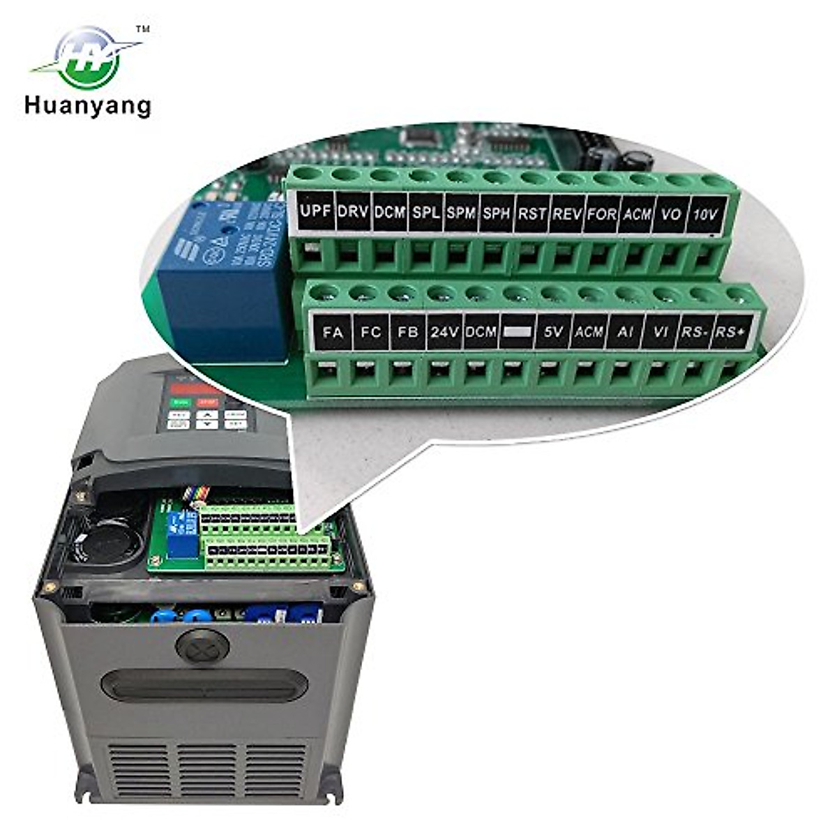 Huanyang VFD,Single to 3 Phase,Variable Frequency Drive,4kW 5HP 220V Input AC 17A for Motor Speed Control,HY Series
