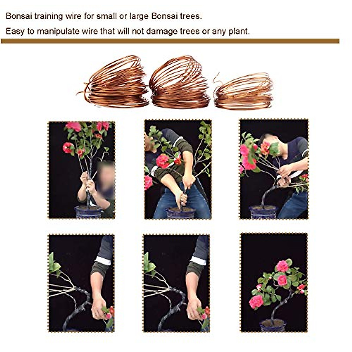 Fashionclubs Bonsai Wires Set, Bonsai Tree Training Wires Aluminum Craft Wires Size 1.0mm/1.5mm/2.0mm(Each Size is 32ft), with 20pcs Flower Pot Hole Mesh Pad Bonsai Bottom Grid Mat Mesh 2Inch in Dia