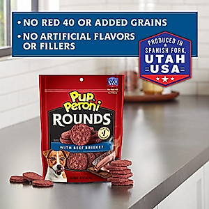Pup-Peroni Rounds Dog Treats With Beef Brisket, 5 oz. Bag (Pack of 8)