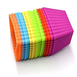 12PCS Silicone Mini Reusable Muffin Baking Cup Small Cupcake Holders Random Color Silicone Cupcake Liners Pastry Dessert Cups Nonstick Liner Molds for Making Muffin Chocolate Bread(Square)