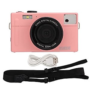 Vifemify 1080P Miniature Single Camera Portable Mirrorless Camera 16x Digitalmegapixels with 3-inch Display Underwater Camera(ピンク)