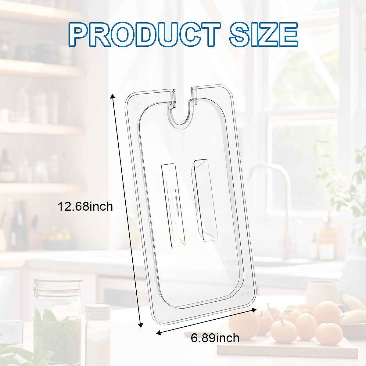 Voittozege 12 Pcs Food Pan Lids 1/3 Size Polycarbonate Notched Cover Clear Food Pan Cover with Handle Restaurant Commercial Hotel Pan Lid for Restaurant Commercial Food Container Storage