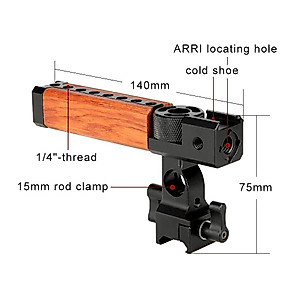 NICEYRIG Camera NATO Top Handle Handgrip with 15mm Rod Clamp Cold Shoe Mounts QR for DSLR Cameras/Camcorder/Action Cameras Cages