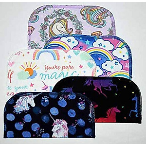 1 Ply Printed Flannel 8x8 Inches Little Wipes Set of 5 Unicorns and Rainbows
