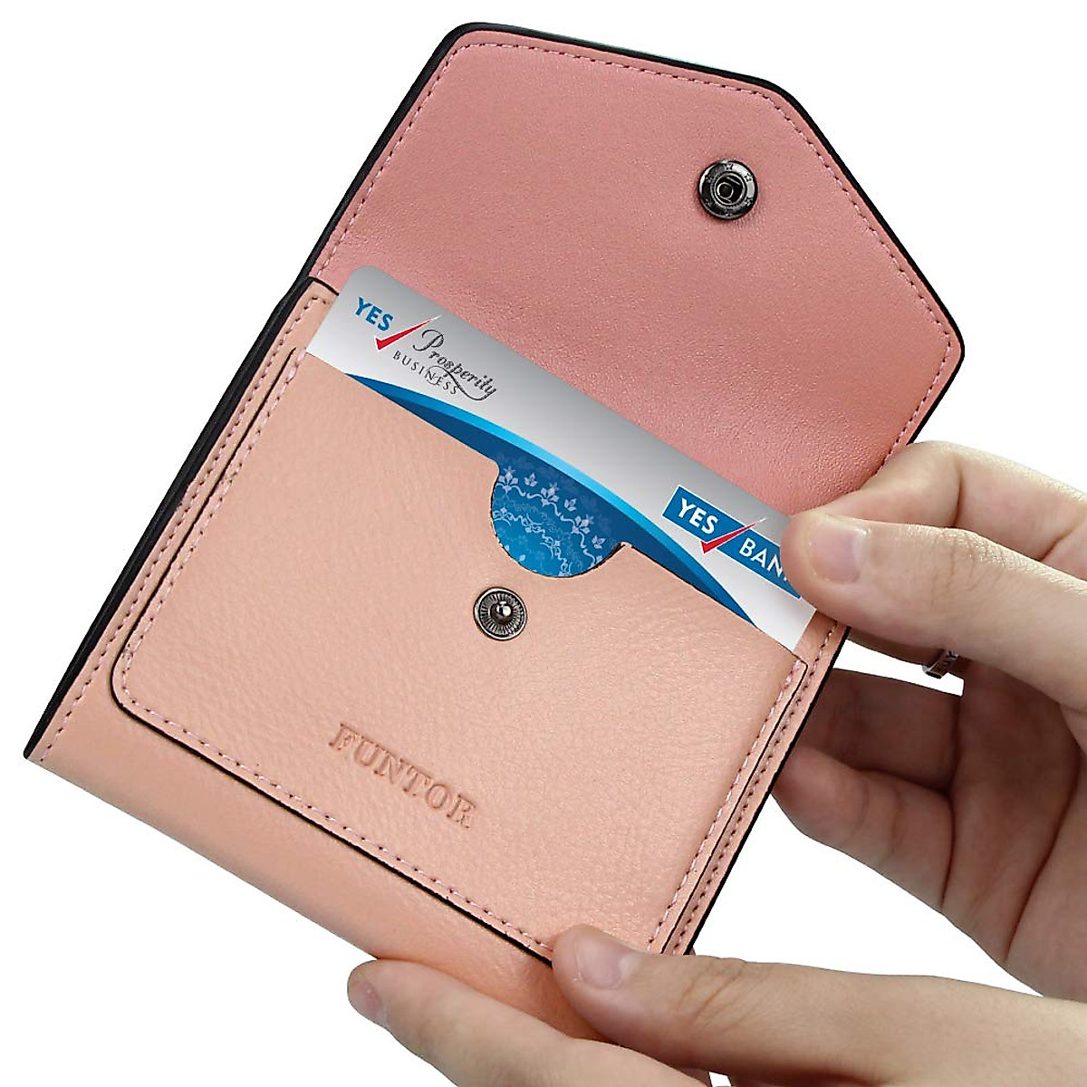 FT FUNTOR Small Leather Wallet for Women, Ladies Mini Wallet RFID Blocking Wallet for Women