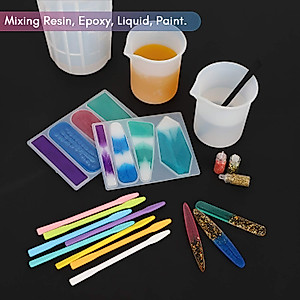 9PCS Colored Silicone Stir Sticks, Gartful Reusable Epoxy Resin Stir Sticks, for Resin Mixing, Paint, Making Glitter Tumblers Cups, Arts, Crafts, Facial Mask Stirring Rods, 9 Colors