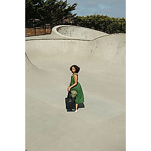 Out of the Woods City Tote – Vegan Tote Bag with dual Short and Long Handles – Supernatural Paper Reusable Shopper – Strong Washable Medium-Large Collapsible Bag, Ebony with Coordinating Black Handles