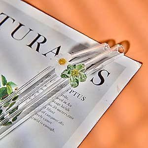 Reusable Glass Straws | 8.2'' X 8mm with Cleaning Brush | Perfect for Smoothies, Milkshakes, Juices ,Teas and Other Cold/Hot Beverages