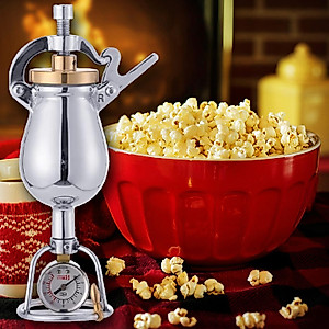 ZZYYZZ Traditional Popcorn Maker, High Pressure Making Stainless Steel Popcorn Popper Healthy Oil for Christmas Halloween Home Decor,100ml