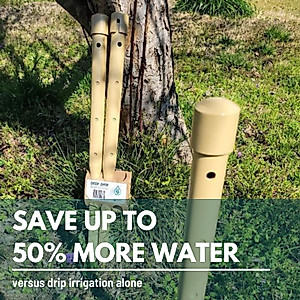 36 in. DEEP DRIP Large Tree Watering Stake (3 Pack) | UV-Protected ABS Plastic Tree Irrigation Spike for Extra-Large Sized Trees, Established Trees, and Palms